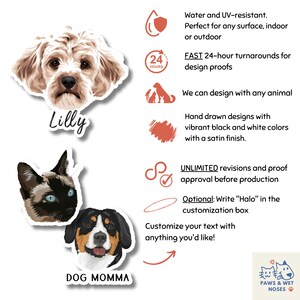Custom Pet Sticker Using Pet Photo Custom Hand Drawn Dog Face Sticker ...