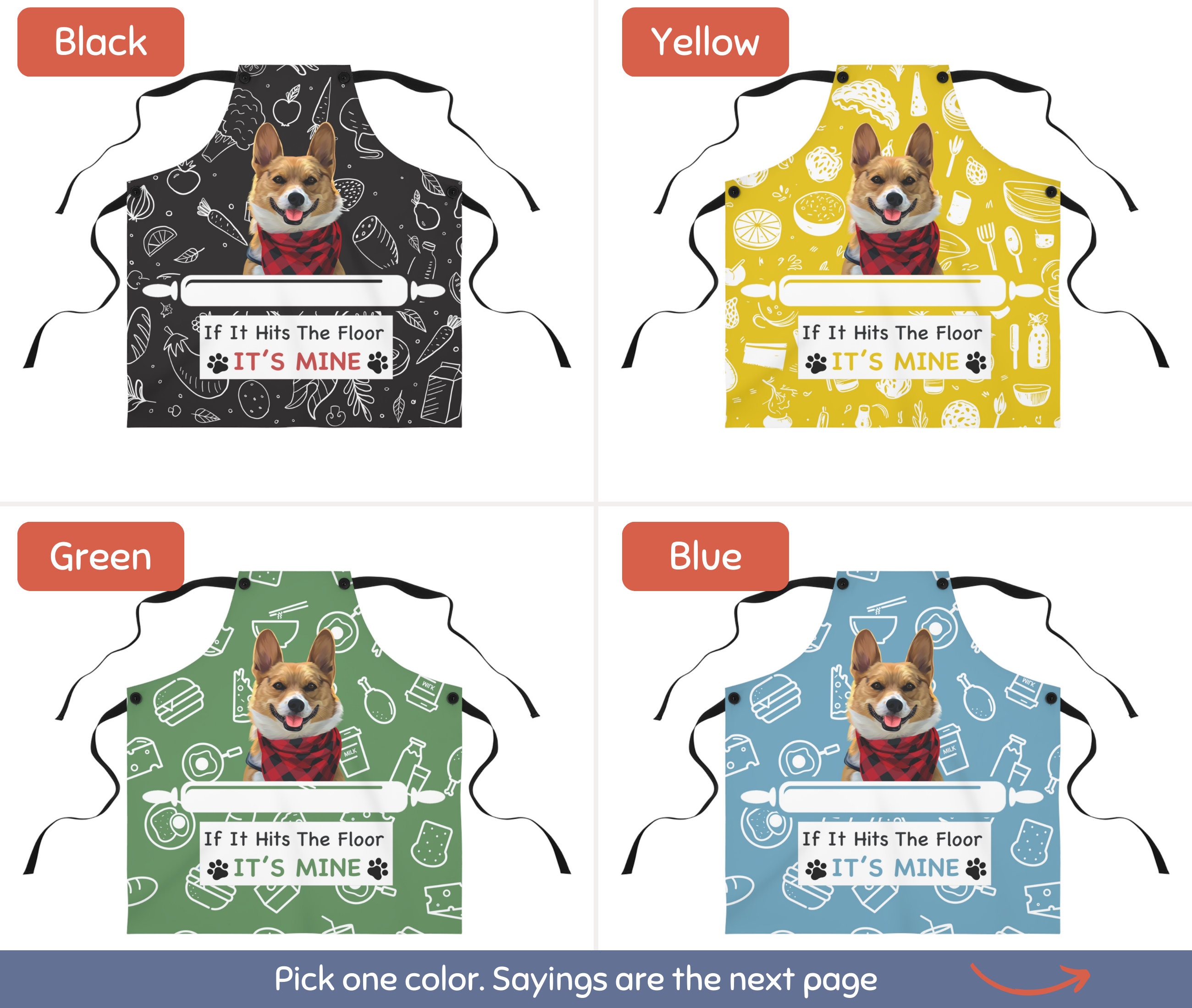 Custom Pet Apron Using Pet Photo Personalized Dog Kitchen Apron for Dog ...