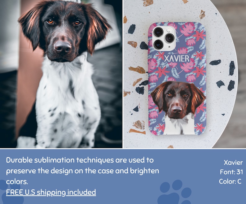 Custom Pet Photo Phone Flower Case Personalized Phone Case With Pet ...