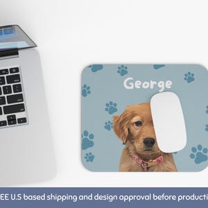 Personalized Pet Desk Pad + Name, Custom Dog Portrait Mouse Mat, Cat ...