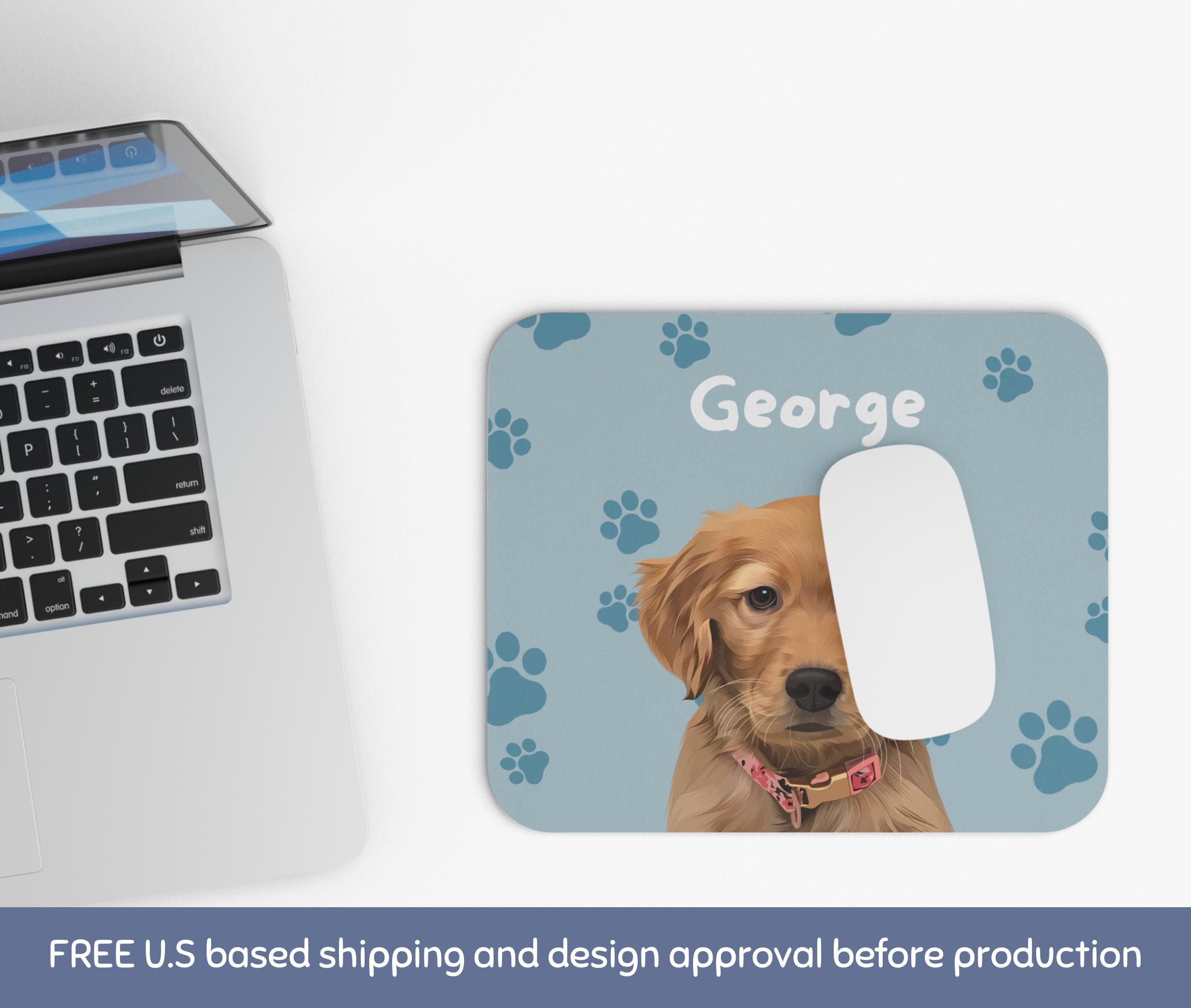 Personalized Pet Desk Pad + Name, Custom Dog Portrait Mouse Mat, Cat ...