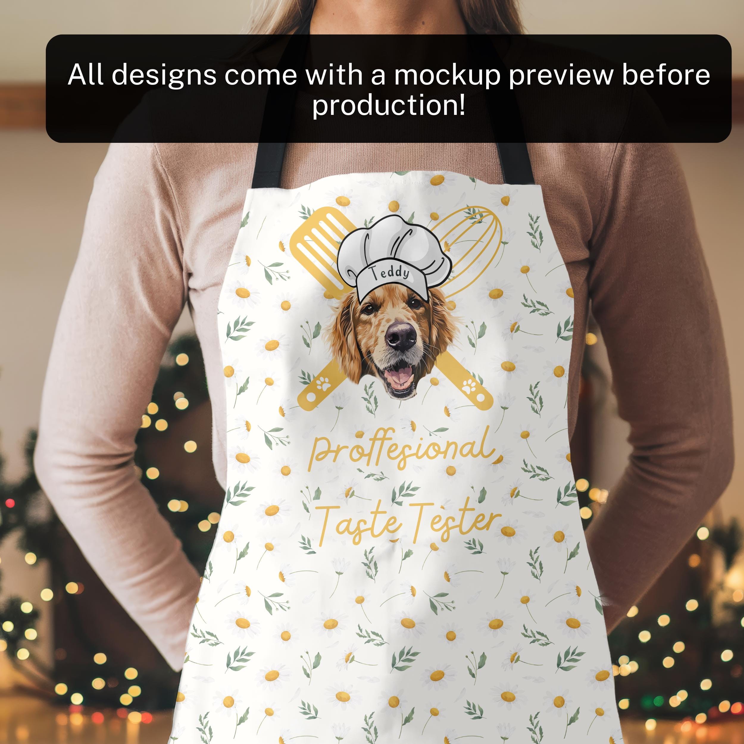 Custom Pet Apron Using Pet Photo Personalized Dog Kitchen Apron for Dog ...