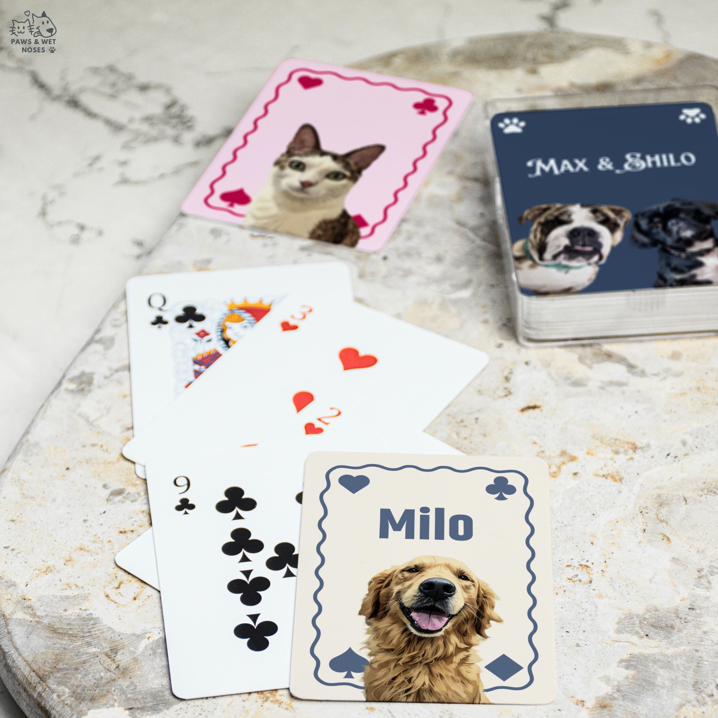 Custom Playing Cards With Pet Portrait Personalized Poker Cards Dog ...