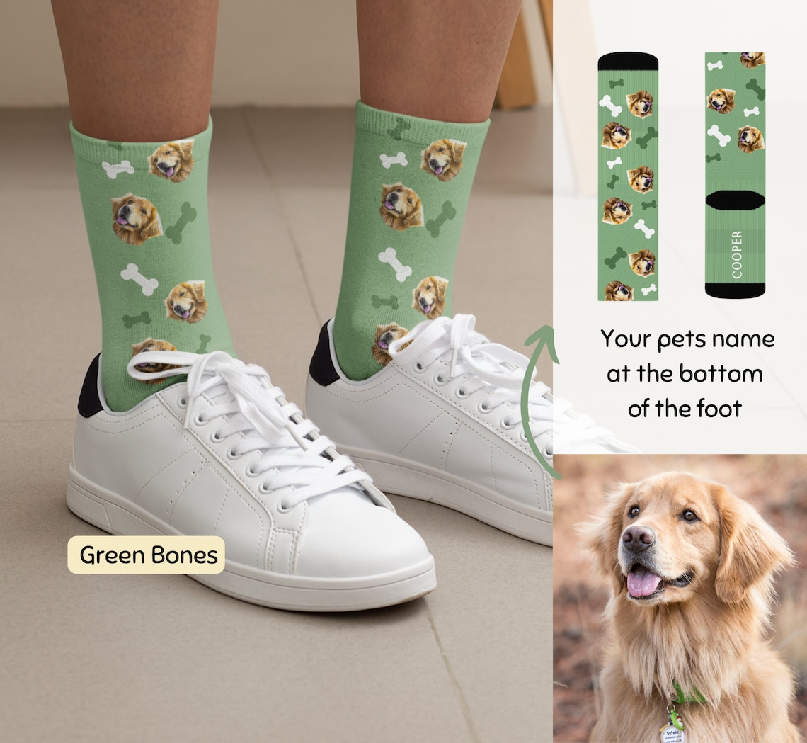 Custom Pet Face Socks From Photo Cat Name Socks Personalized Cat ...