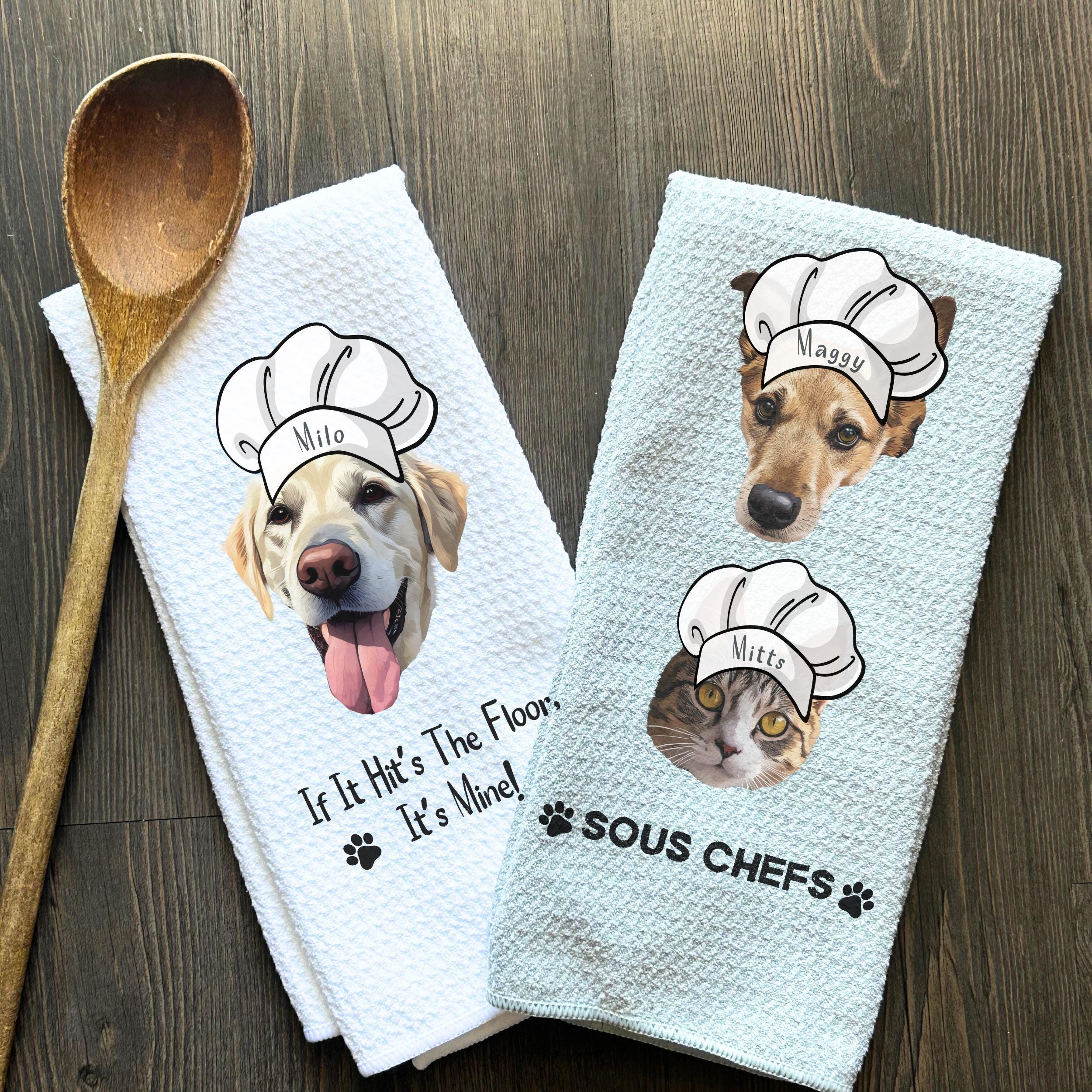 Custom Pet Kitchen Towel Using Pet Photo With Name Personalized Dog ...