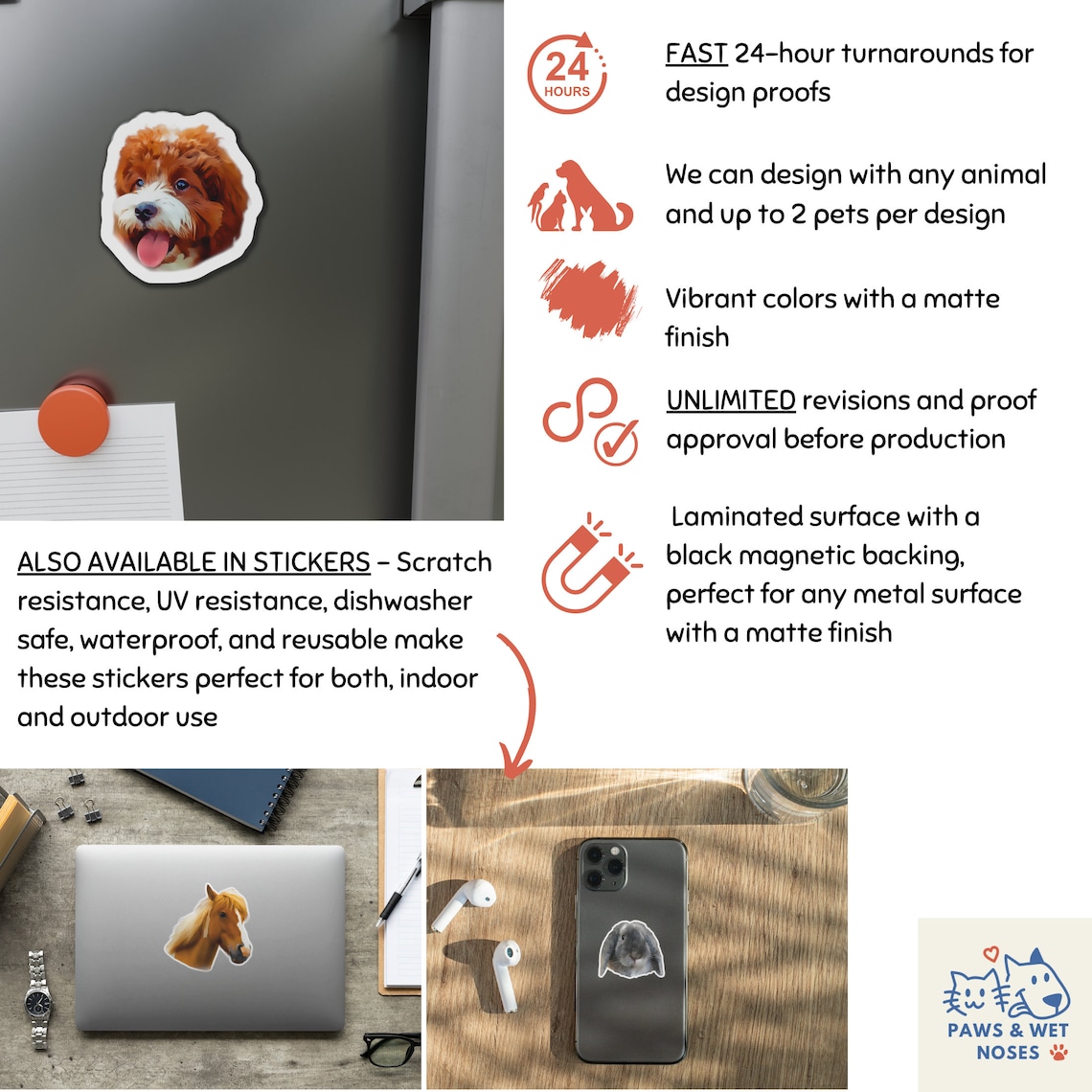 Custom Pet Magnet Using Pet Photo Custom Dog Face Magnet - Etsy