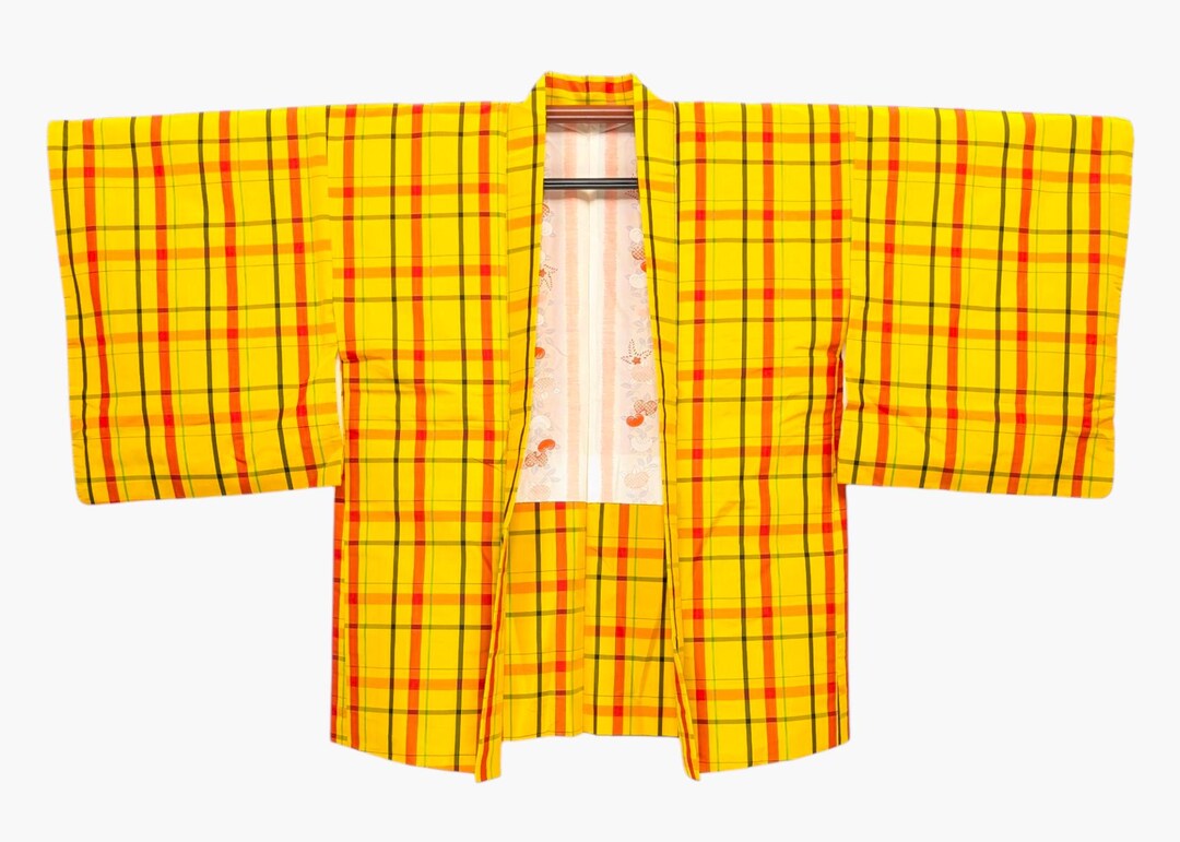 Vintage Yellow Haori - Japanese Kimono Jacket - Etsy