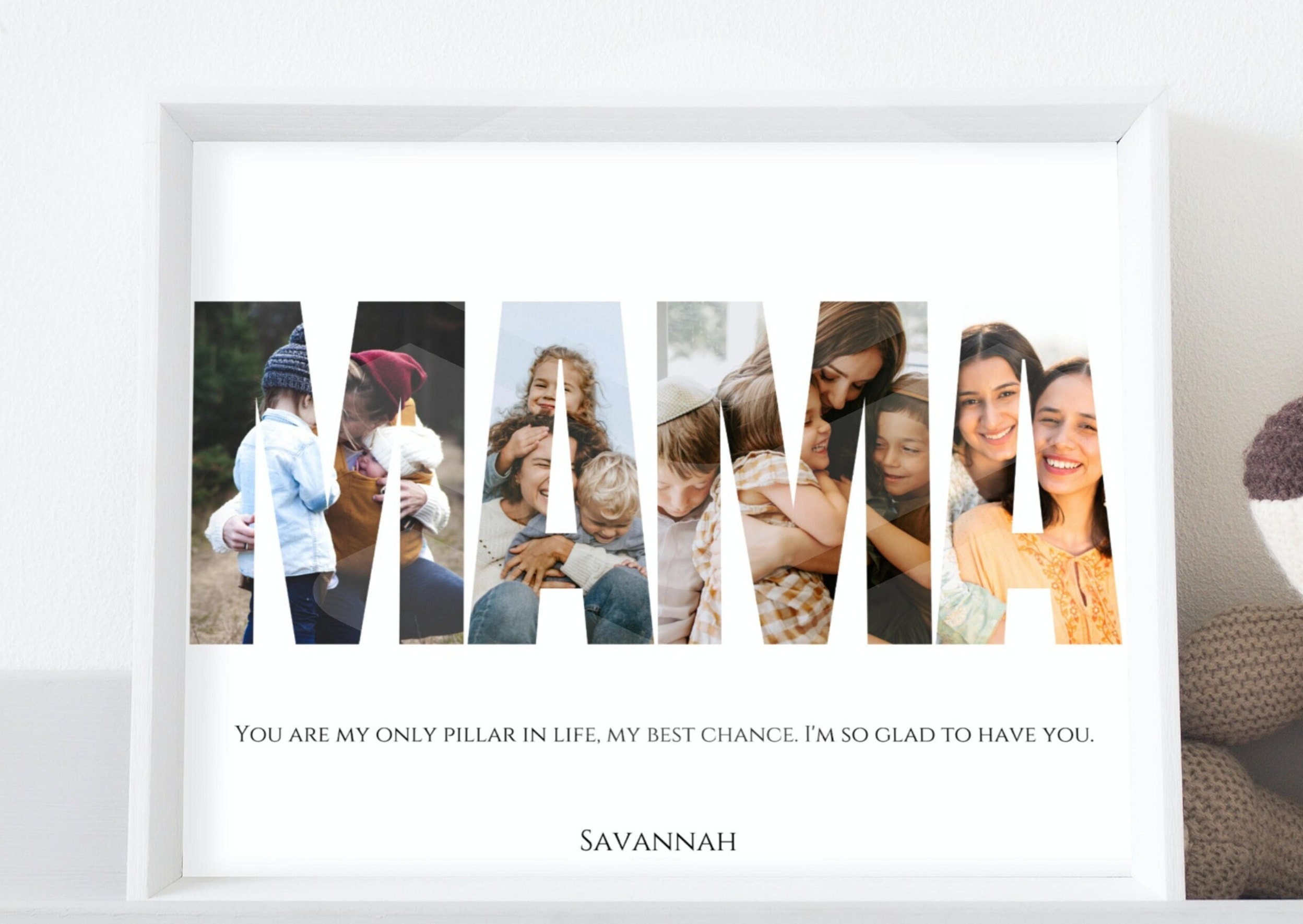 Mama Photo Collage, Mama Photo Frame, Personalized Mom Frame, Mother's ...