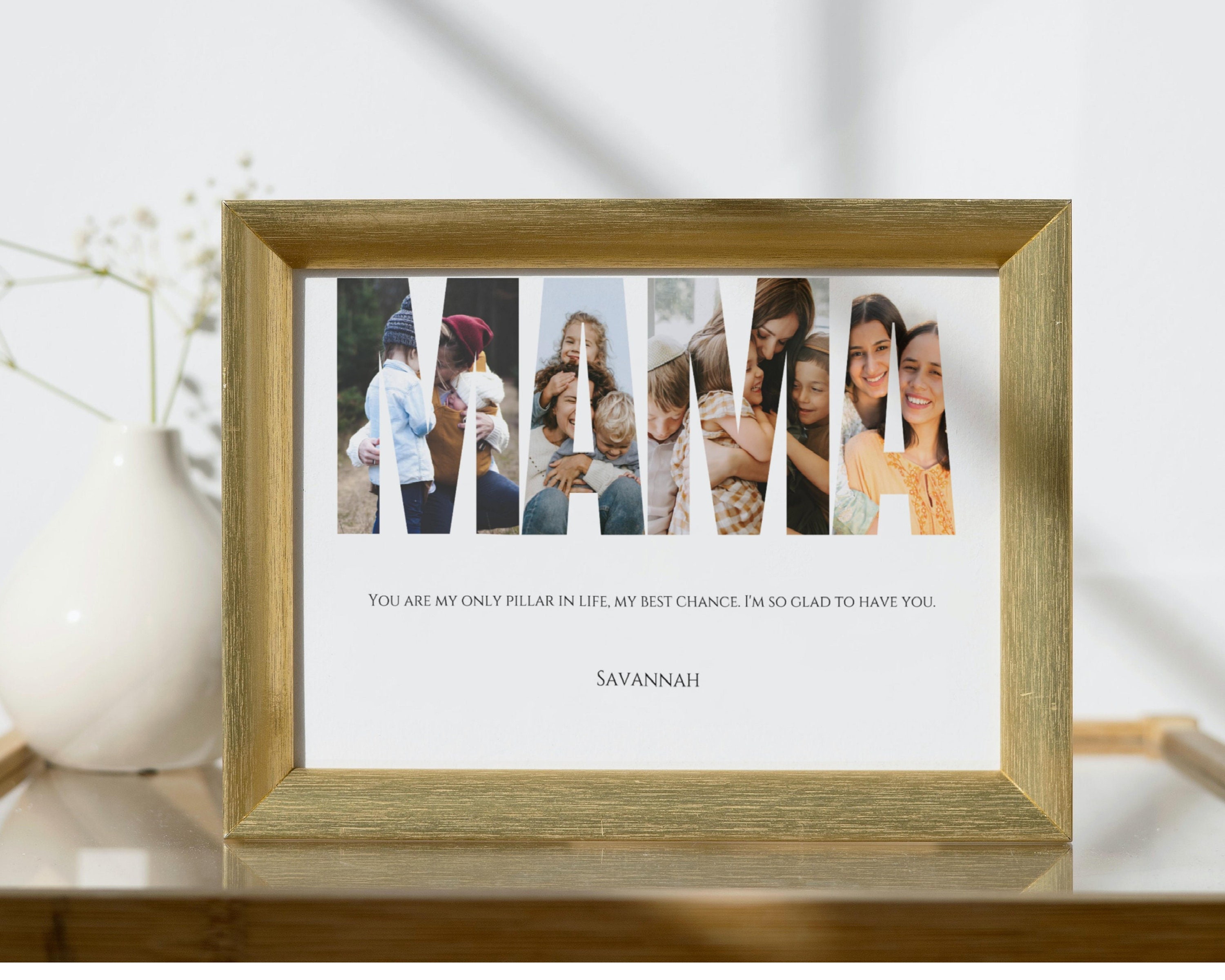 Mama Photo Collage, Mama Photo Frame, Personalized Mom Frame, Mother's ...