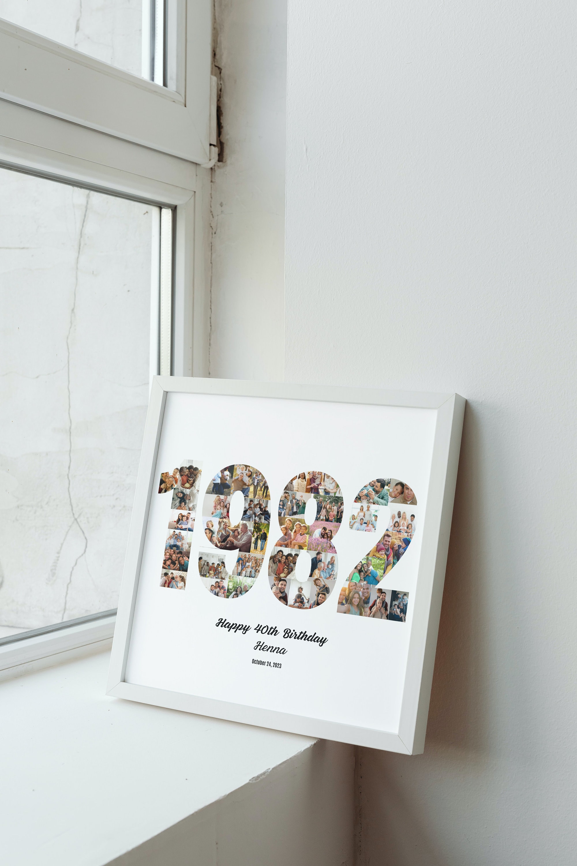 PRINTABLE Custom Birthday Year Gift Collage, Birthday Photo Collage ...