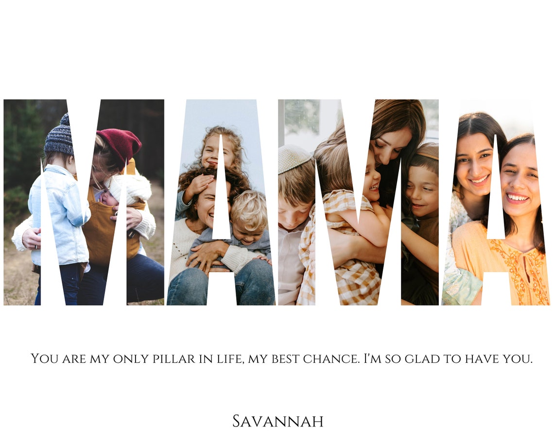 Mama Photo Collage, Mama Photo Frame, Personalized Mom Frame, Mother's ...