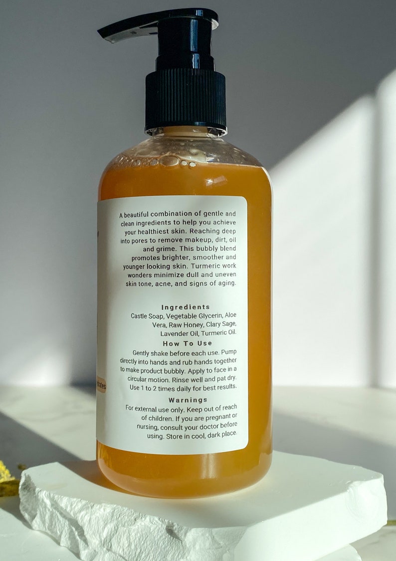 Turmeric Face Wash / Turmeric Cleanser / All Natural Face Wash ...