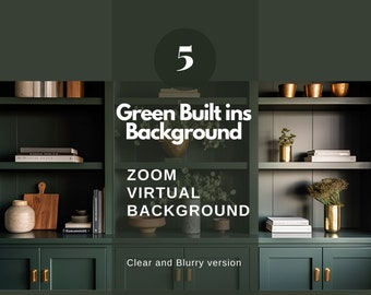 Dark Green Vintage Design Virtual Zoom Backgrounds Office Background ...