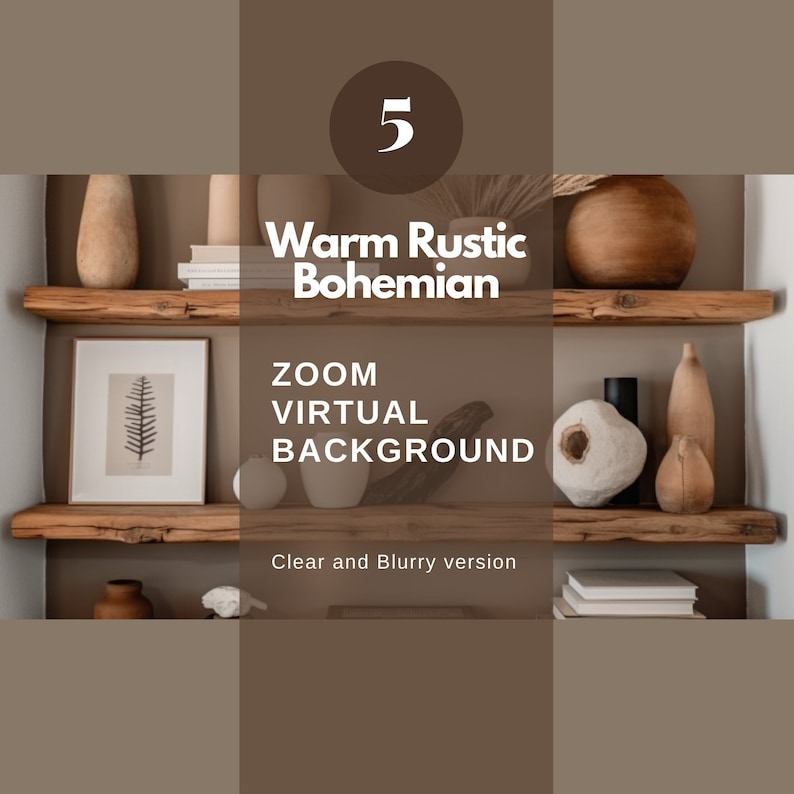 Warm Bohemian Design Virtual Zoom Backgrounds Office Background ...