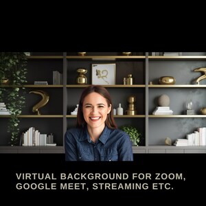 Black and Gold Elegant Digital Zoom Background Office Background ...