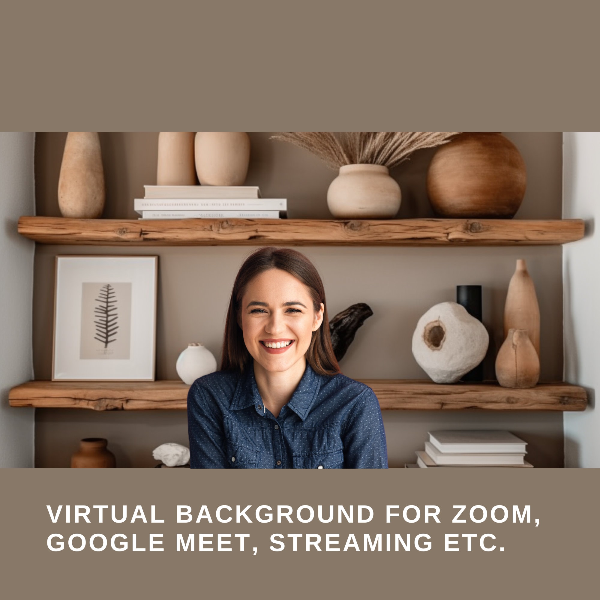 Warm Bohemian Design Virtual Zoom Backgrounds Office Background ...