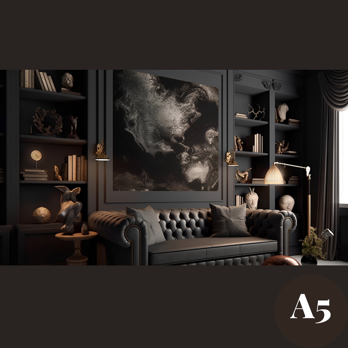 Dark Vintage Digital Zoom Background Office Background Microsoft Teams ...