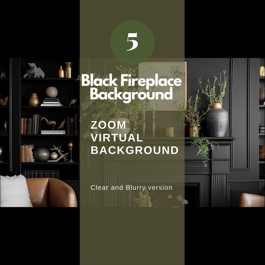 Black Fireplace Digital Zoom Background Office Background Microsoft ...