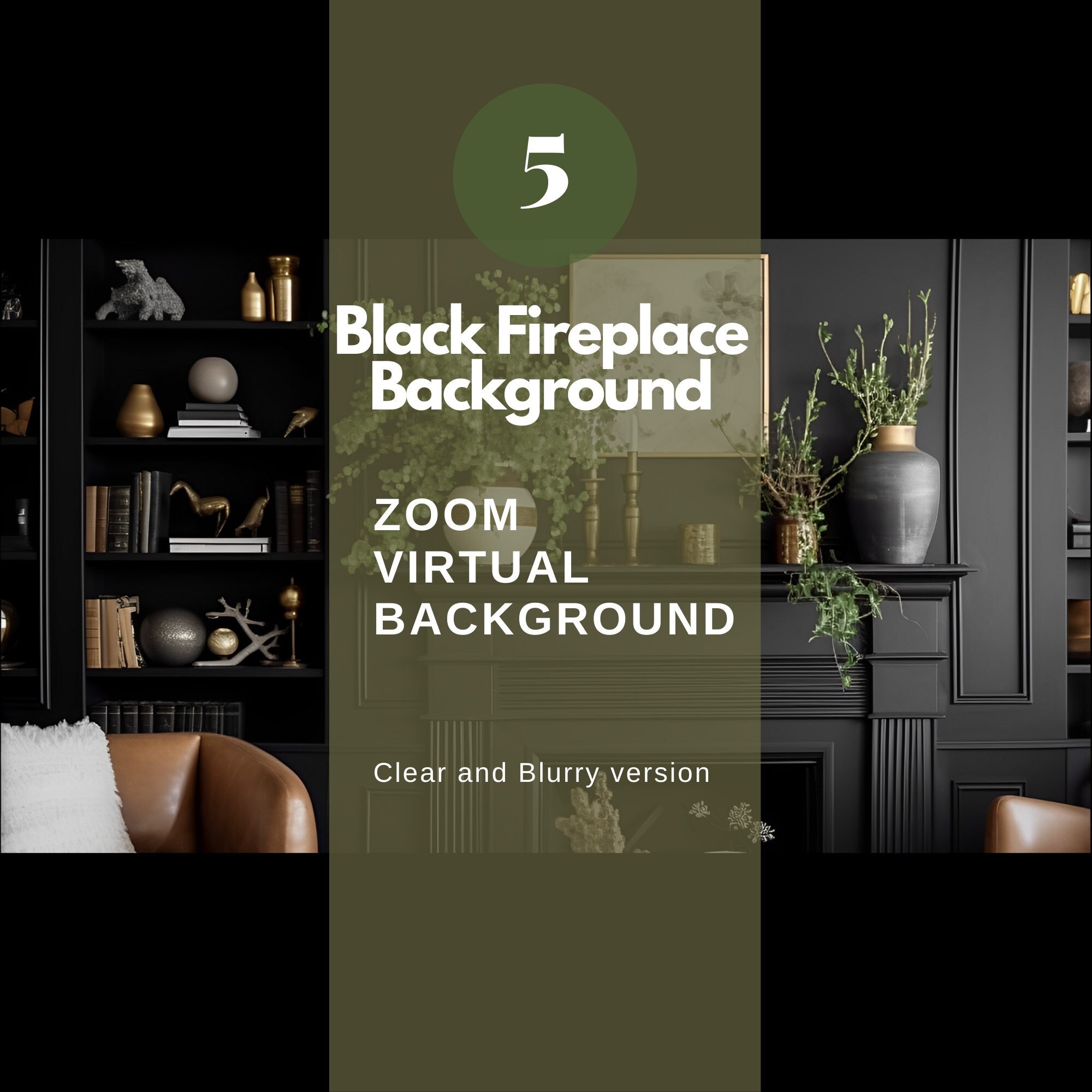 Black Fireplace Digital Zoom Background Office Background Microsoft ...
