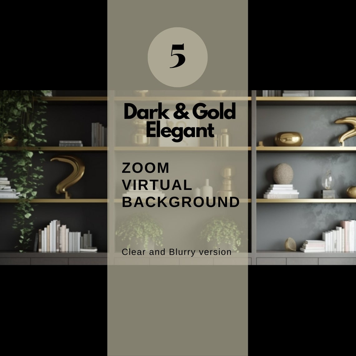 Black and Gold Elegant Digital Zoom Background Office Background ...