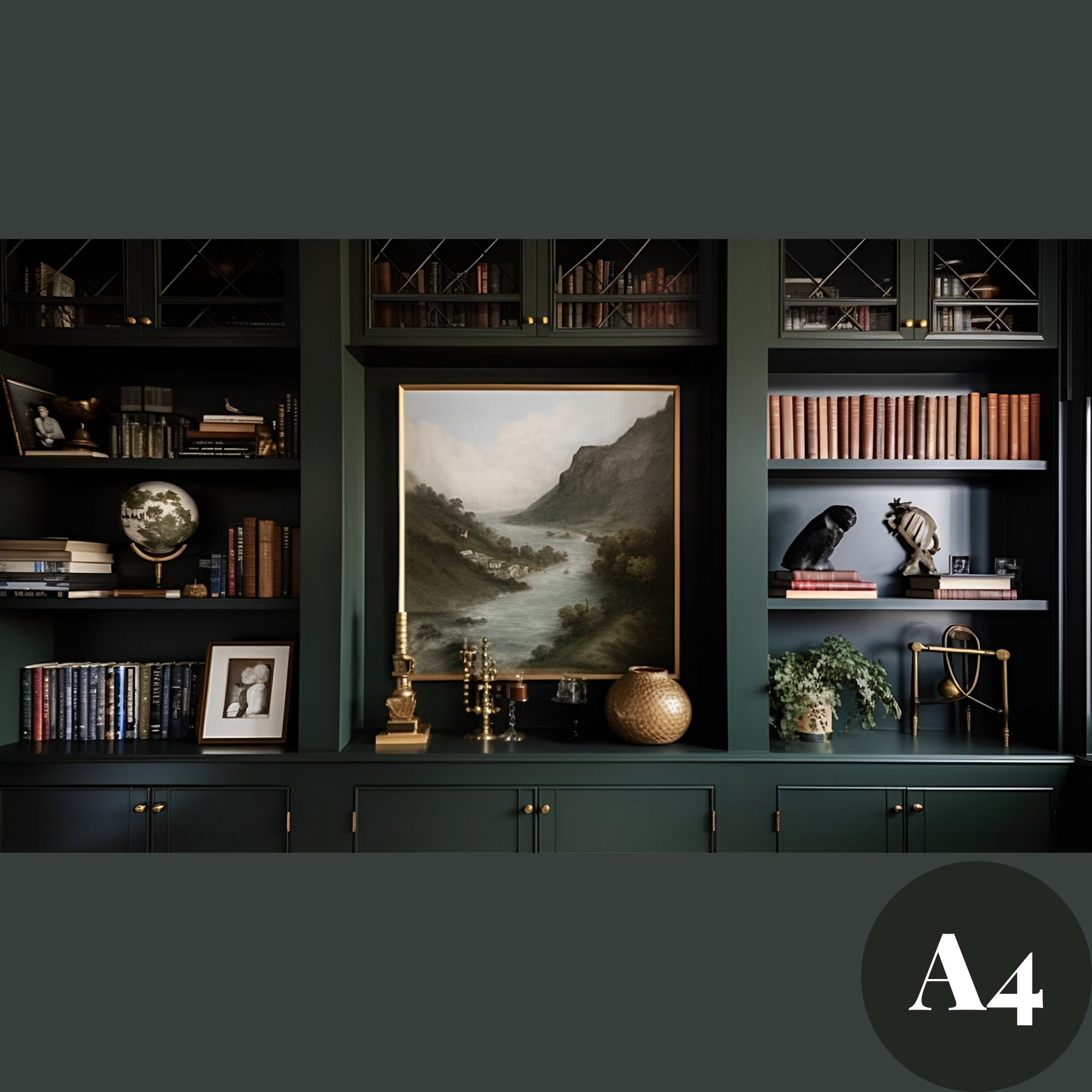 Dark Green Vintage Design Virtual Zoom Backgrounds Office Background ...