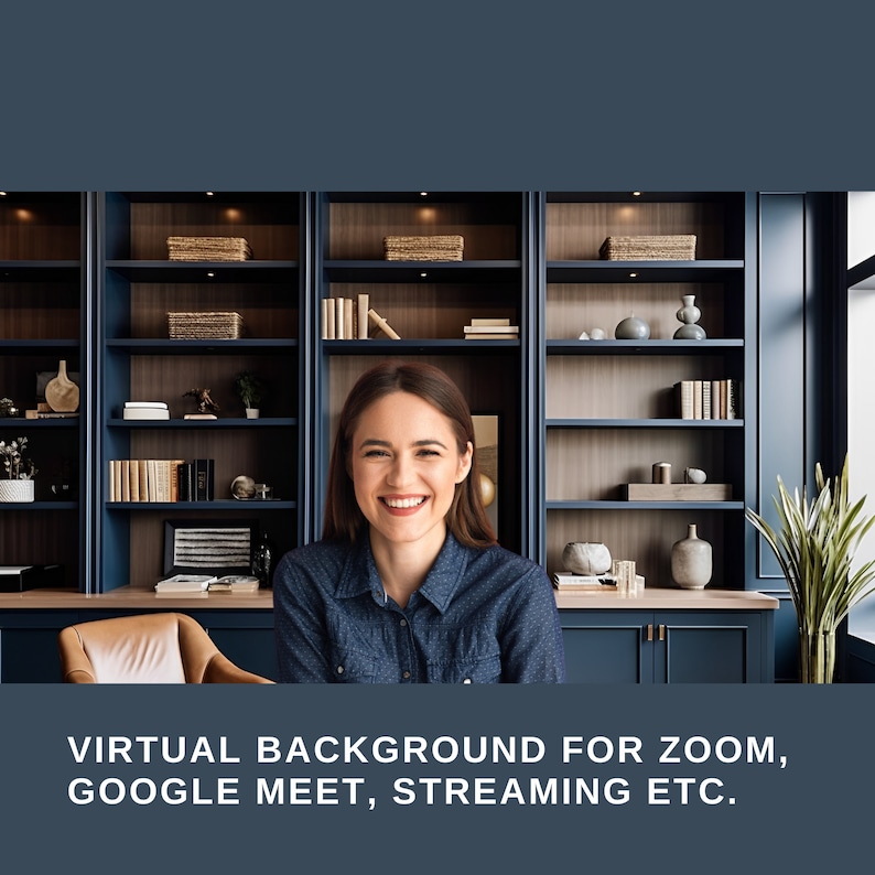 Blue Wood Design Virtual Zoom Backgrounds Office Background Microsoft ...