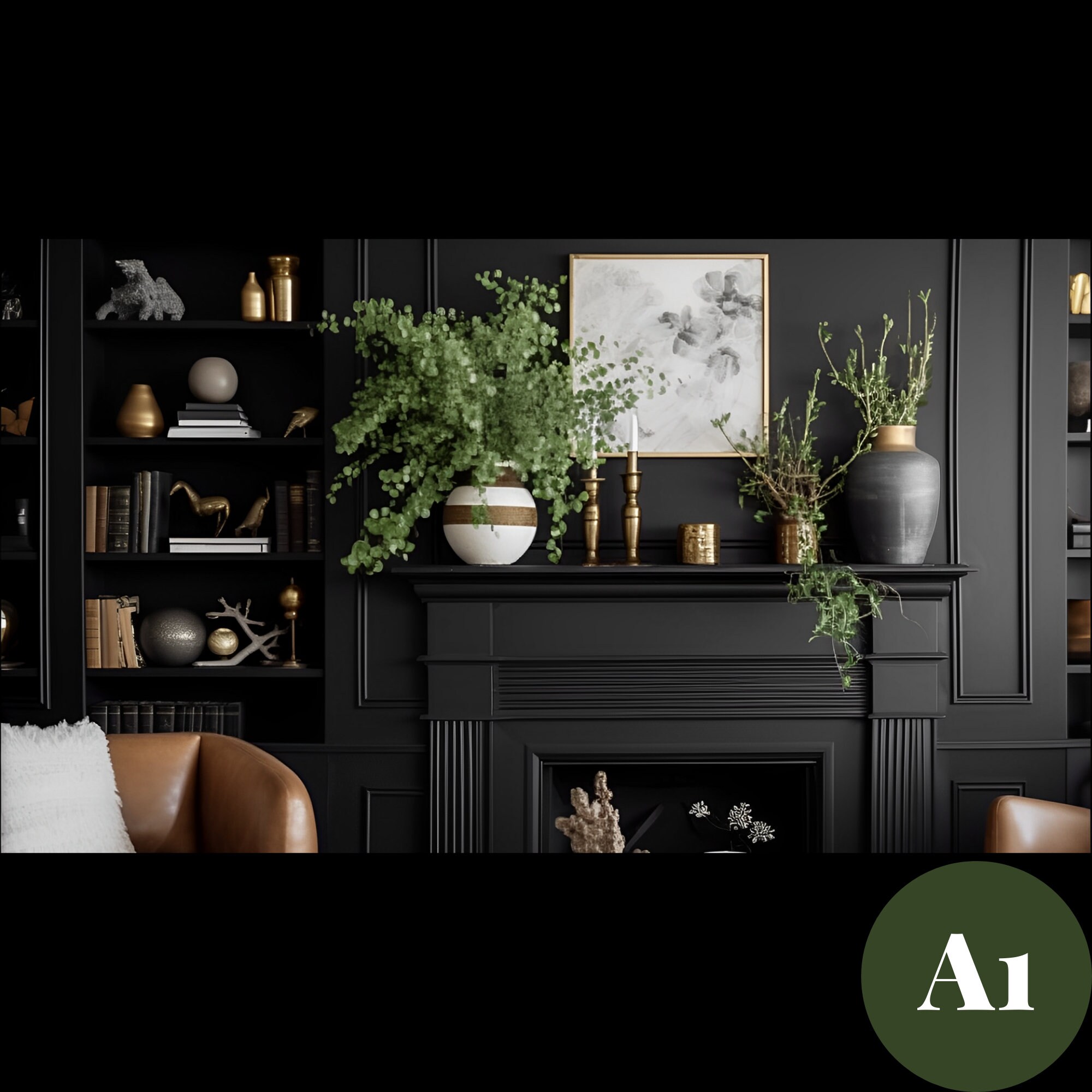 Black Fireplace Digital Zoom Background Office Background Microsoft ...