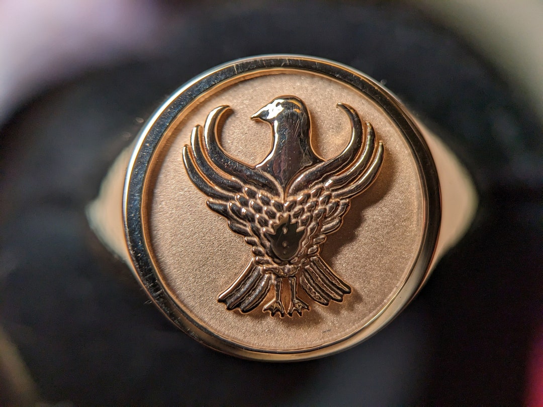 Pontic Greek Eagle Ring, 14k Solid Gold - Etsy