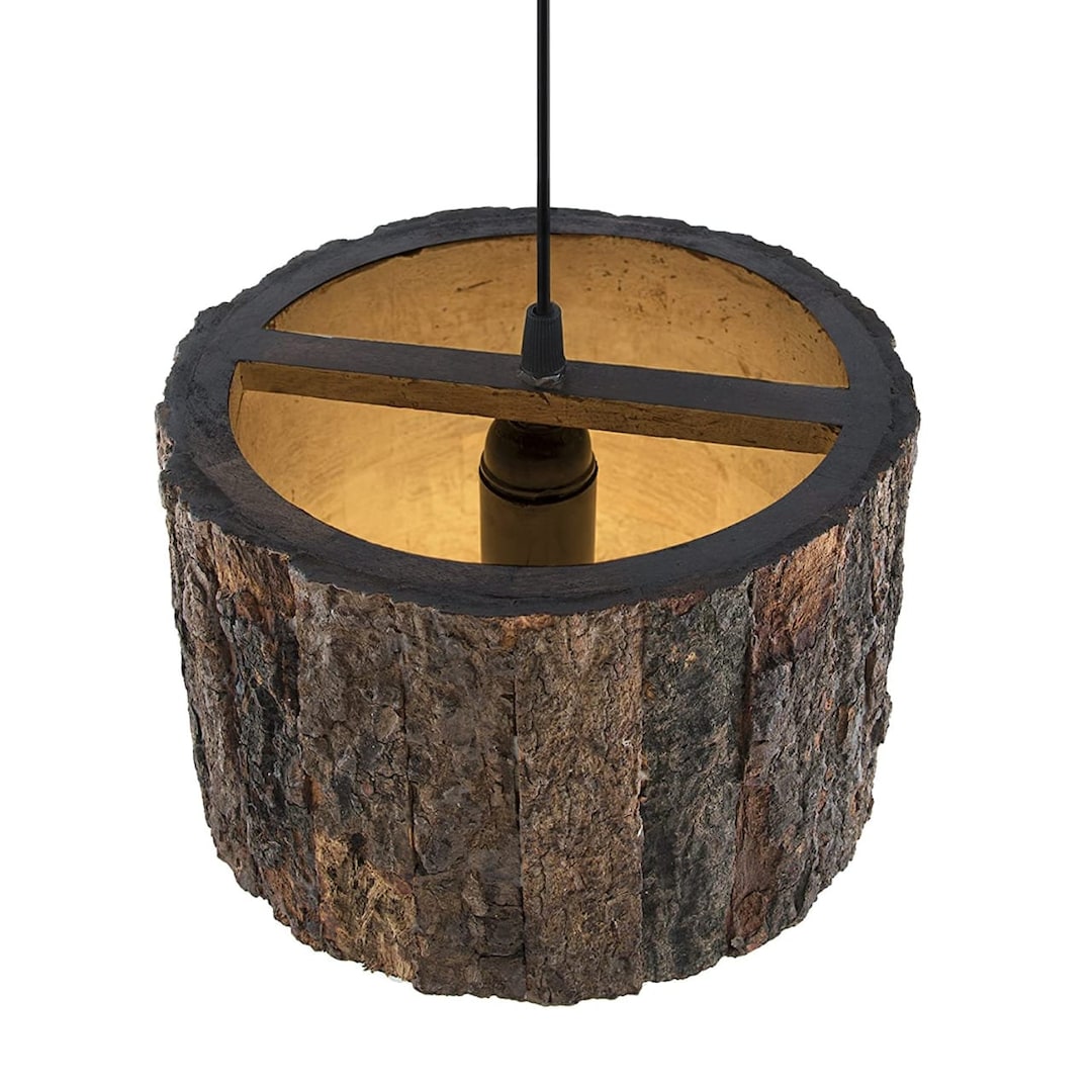 Timberlight Rustic Tree Bark Pendant Branching Beauty Natural Wood ...