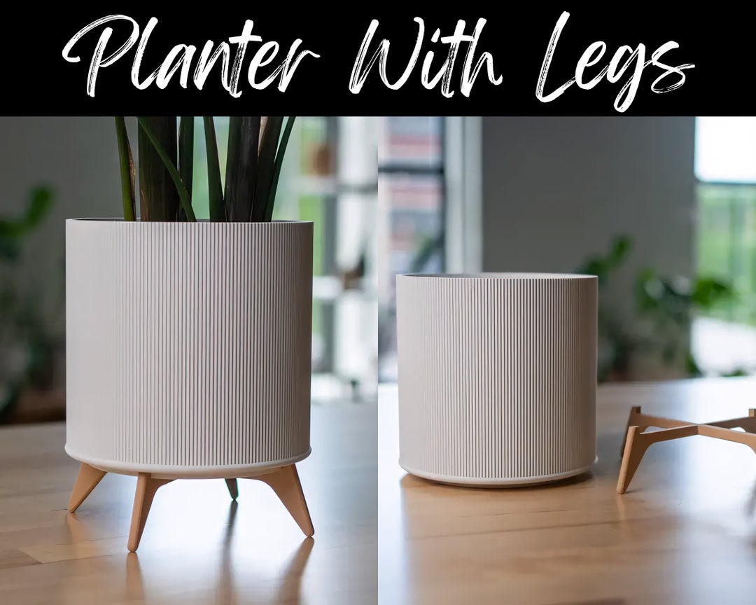 Planter With Legs Large Elevated Pot Modern Home Decor Indoor Plant ...
