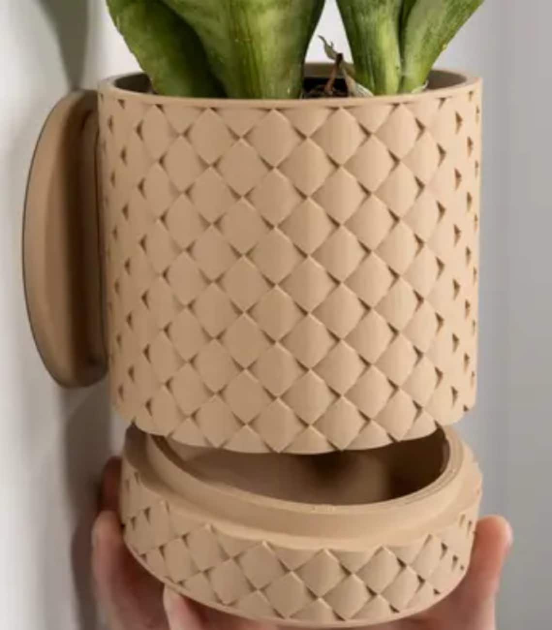 Quilted Planter, Plant Pot, Hanging Planter, Wall Planter, 3D Printed ...