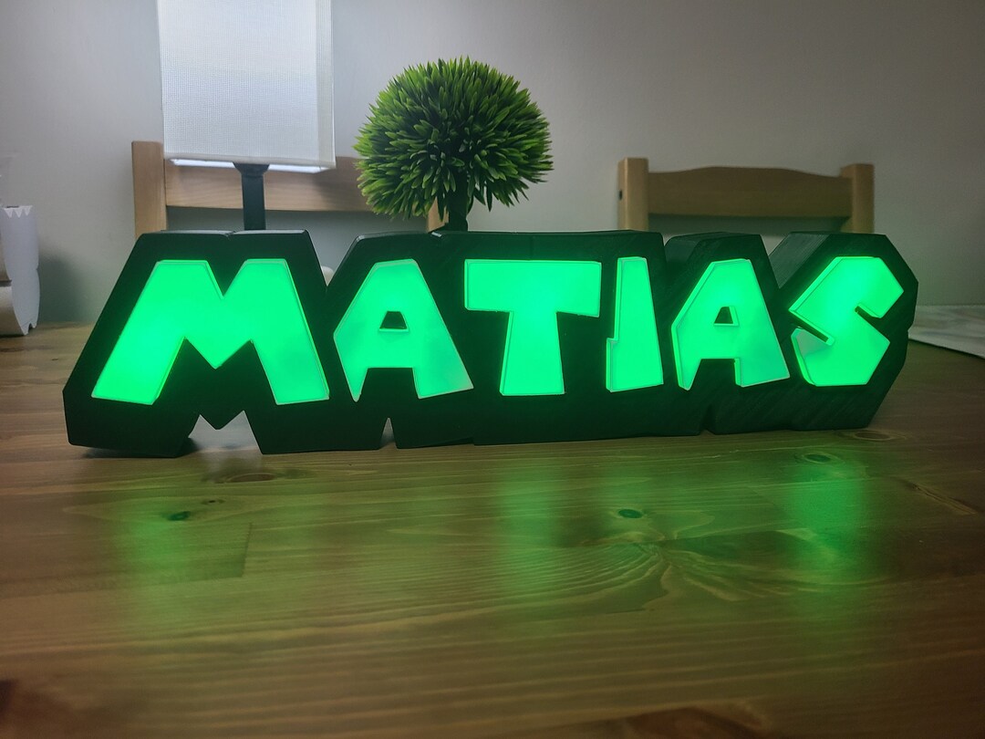 Mario Name Tag Super Mario Name Sign Custom Name Tag LED Name ...