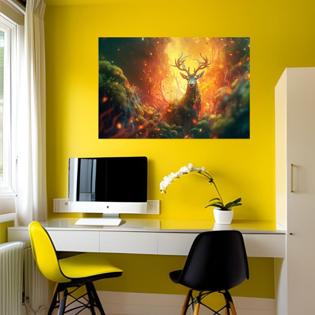 Ethereal Woodland Stag Printable Wall Art Digital Download Digital Wall ...