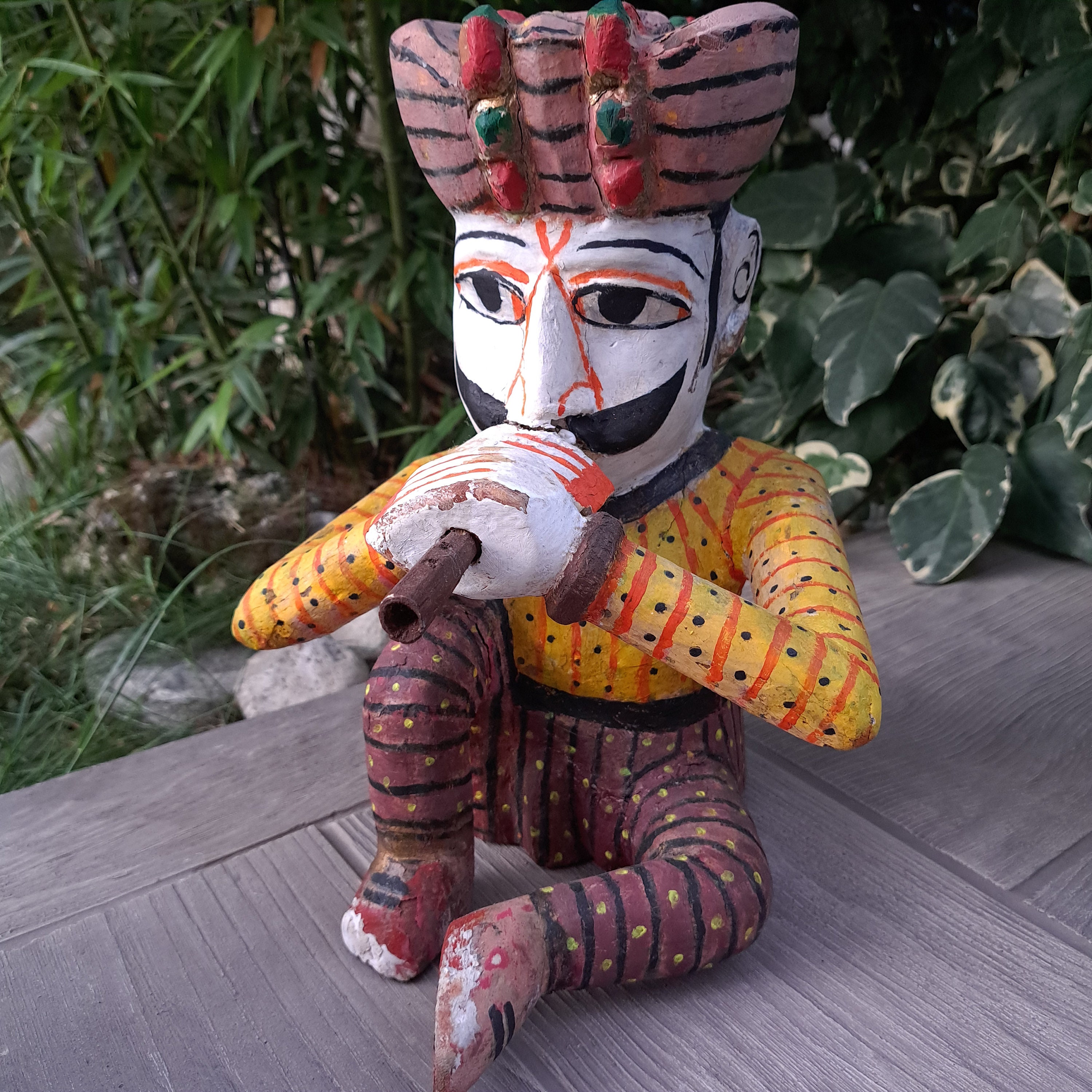 11,81 Inch Indian Wooden Statue Rajasthani Man Figurines Vintage Indian ...