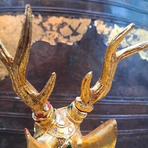 Antique Balinese Temple Deer. Kidang or Menjuangan.polychrome Sculpture ...