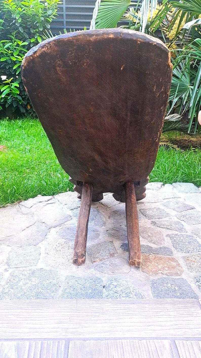 Antique Senufo Stargazer Chair: Hand-carved African Folding Wood Tribal ...