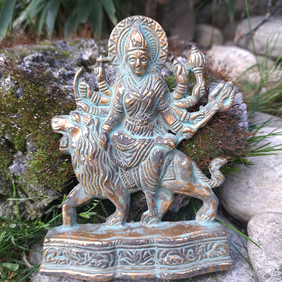 5,51 Inch Hindu God Idol, Ancient Mahakali Statue, Bronze Mahakali ...