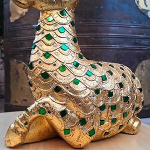 Antique Balinese Temple Deer. Kidang or Menjuangan.polychrome Sculpture ...