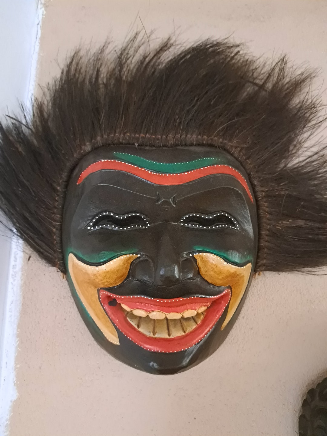Vintage African Tribal Mask With Horse Hair - Etsy