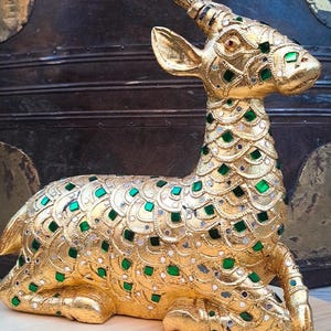 Antique Balinese Temple Deer. Kidang or Menjuangan.polychrome Sculpture ...