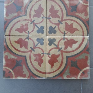 Set of 4 Antique Concrete Tiles From 1890 - Etsy