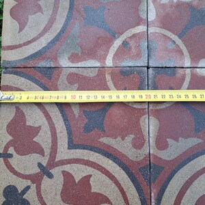 Set of 4 Antique Concrete Tiles From 1890 - Etsy