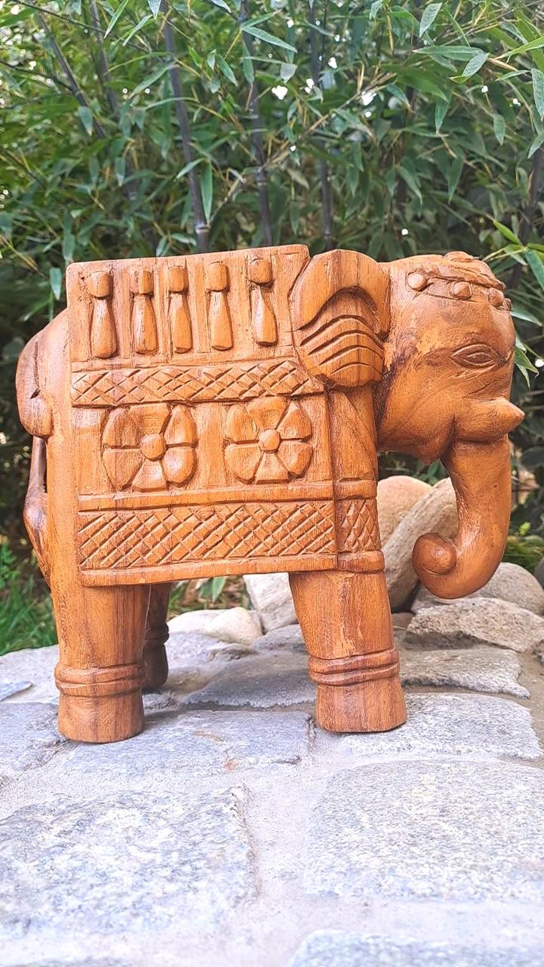 Rare Vintage 10” Large Sri Lanka Wooden Elephant – Ceylon Ironwood ...