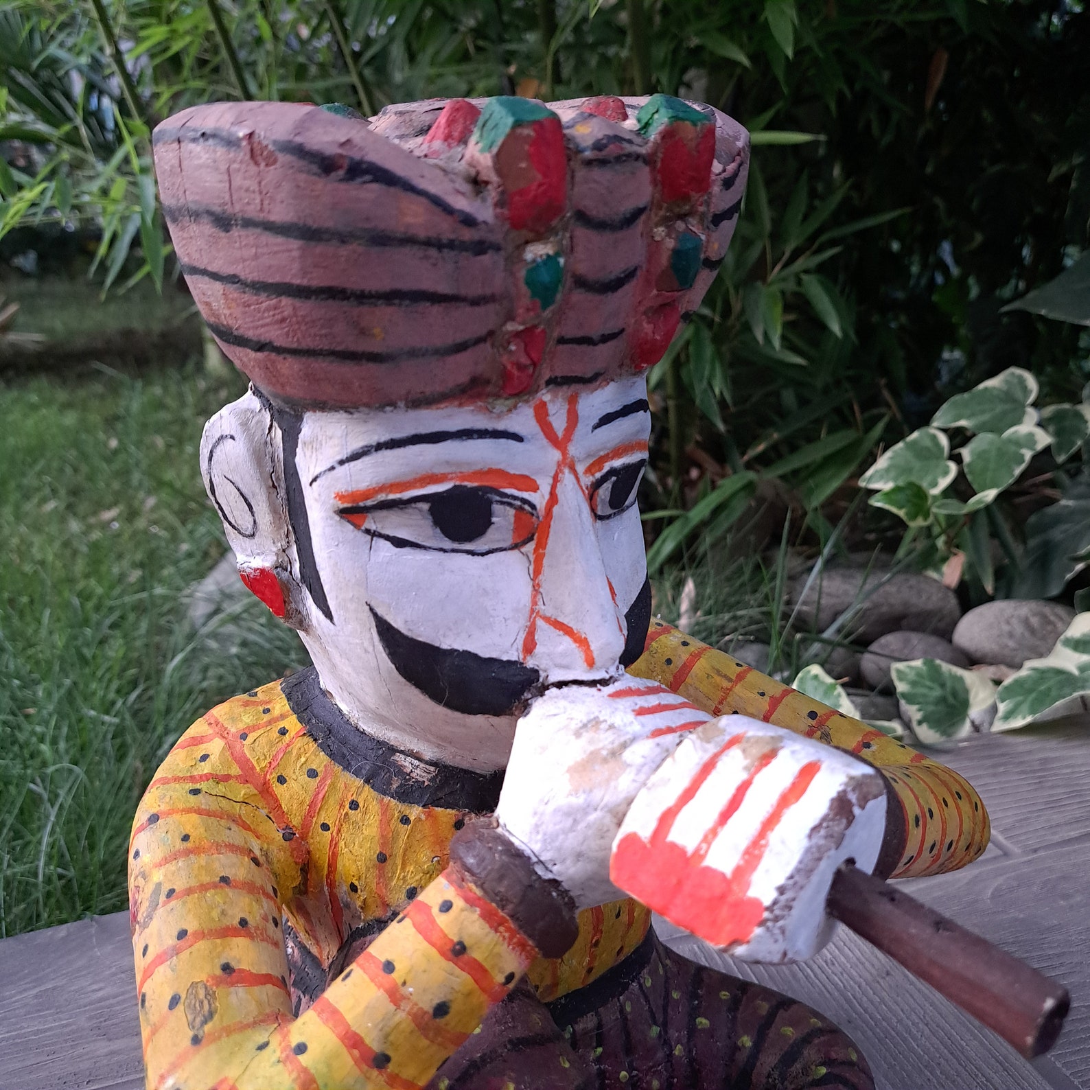 11,81 Inch Indian Wooden Statue Rajasthani Man Figurines Vintage Indian ...
