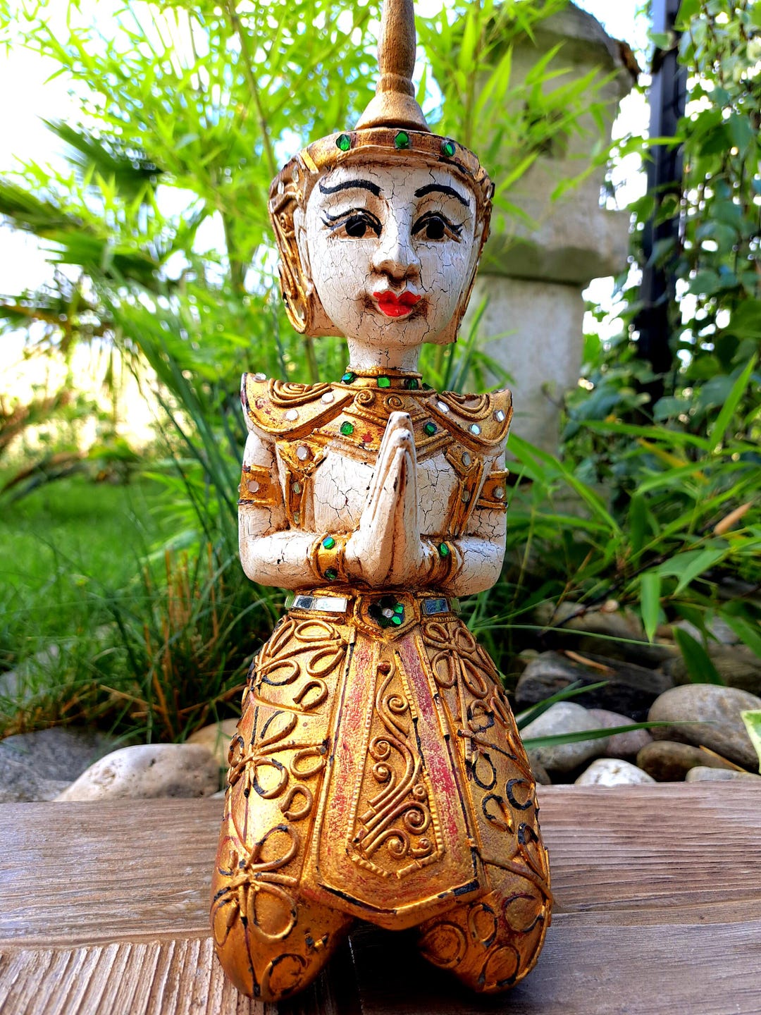 Vintage Thai Wooden Buddha Statue: 12.59 Inch, 70s Handicraft - Etsy