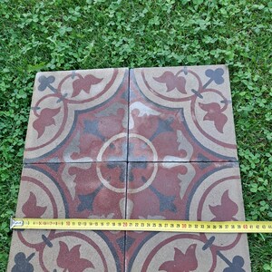 Set of 4 Antique Concrete Tiles From 1890 - Etsy