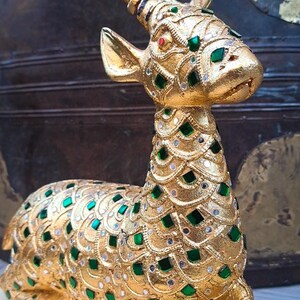 Antique Balinese Temple Deer. Kidang or Menjuangan.polychrome Sculpture ...