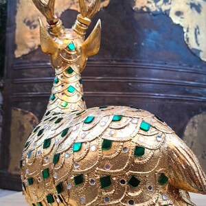 Antique Balinese Temple Deer. Kidang or Menjuangan.polychrome Sculpture ...