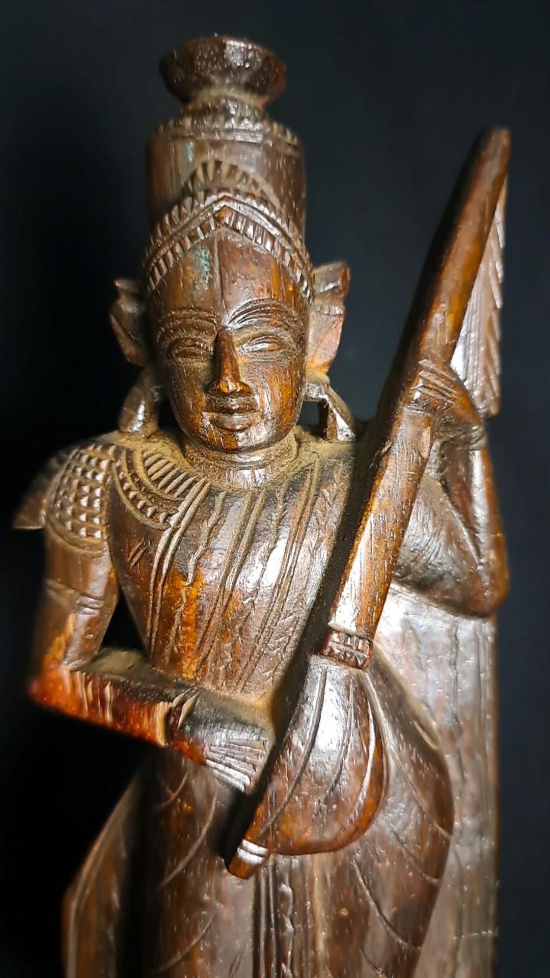 Handcrafted Saraswati Maa Wooden Statue: Kaluwara Wood Sculpture (9.84 ...