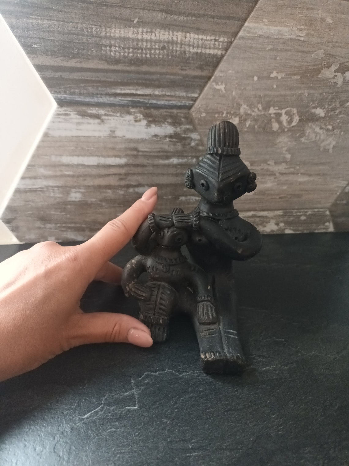 5,9 Inch Tepa Putul Bangladeshi Traditional Terracotta Folk Form Figure ...